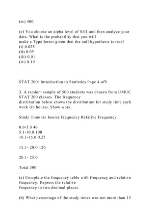 STAT 200 Introduction to Statistics Page 1 of91. True or .docx