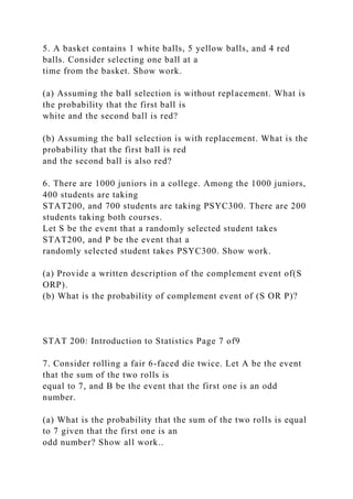 STAT 200 Introduction to Statistics Page 1 of91. True or .docx
