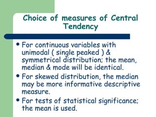 Stat3 central tendency & dispersion | PPT