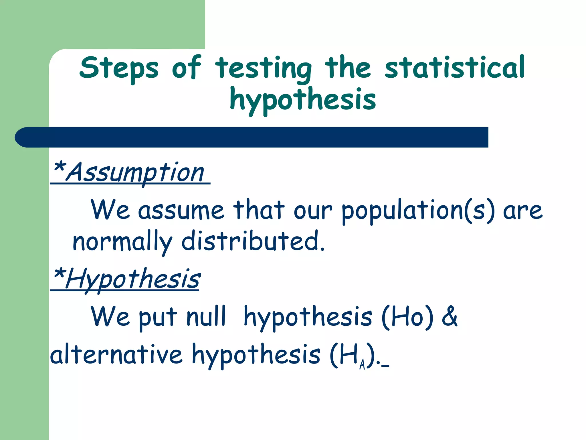 Stat 4 The Normal Distribution And Steps Of Testing Hypothesis Ppt
