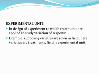 basic terminology in design of eperiments | PPTX | Physics | Science