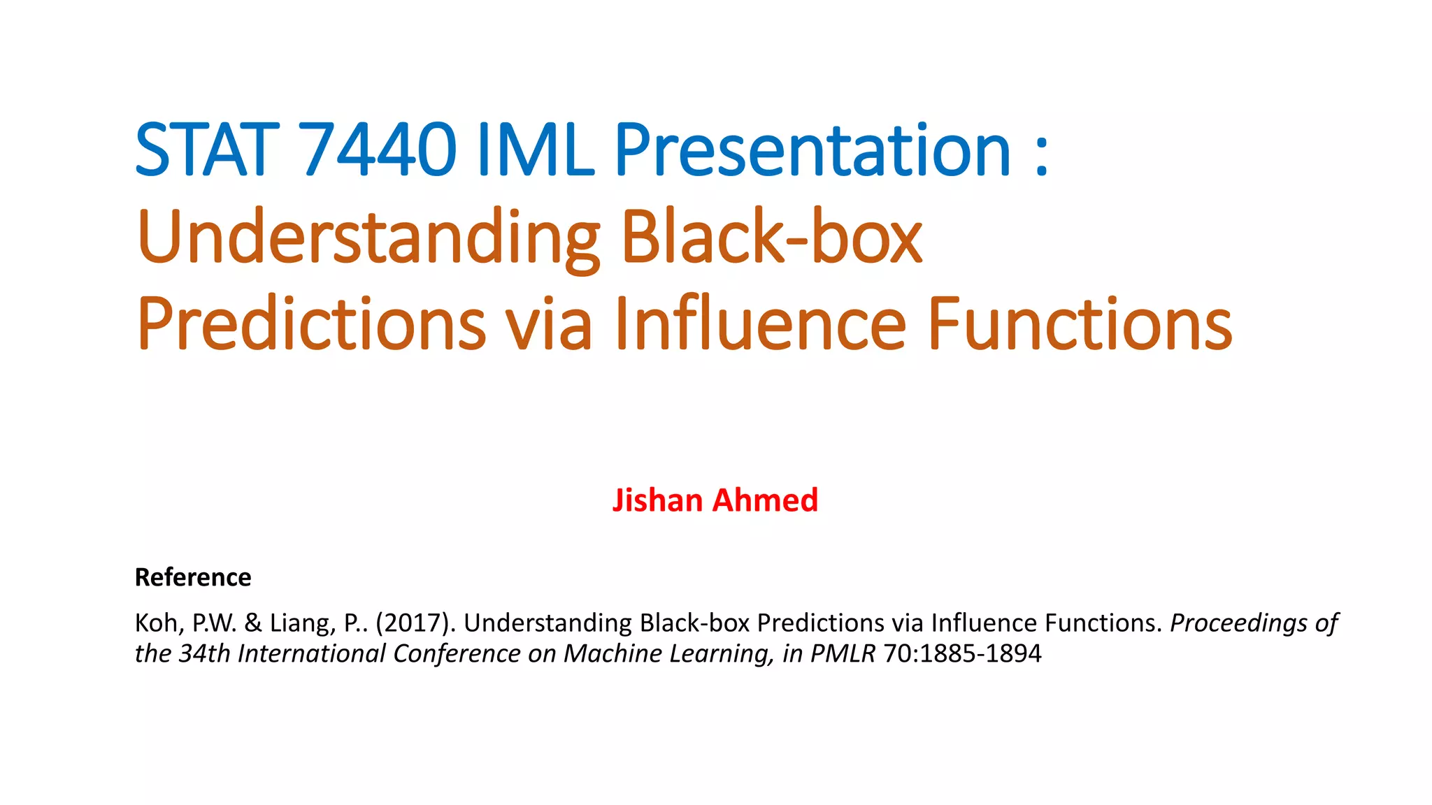 STAT7440StudentIMLPresentationJishan.pptx | Computing | Technology & Computing