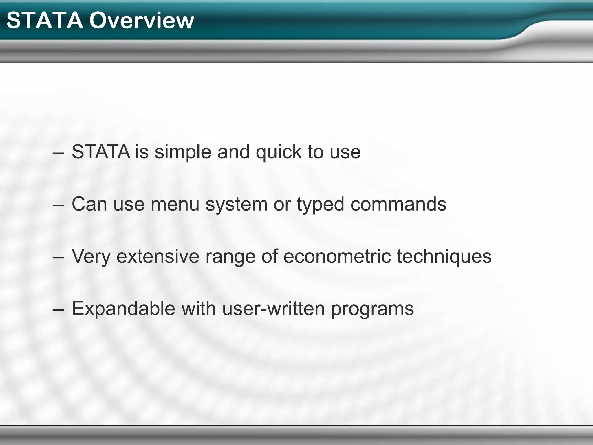 Stata Introduction Ppt