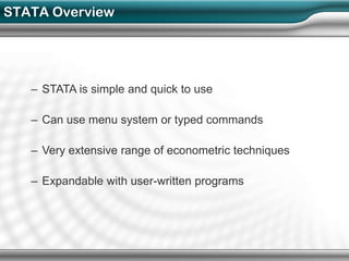 STATA - Introduction | PPTX