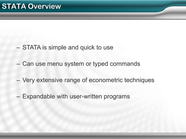 Stata Introduction Ppt