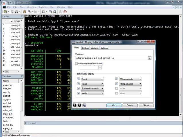 Stata Summary Statistics Pptx Technology And Computing 7201