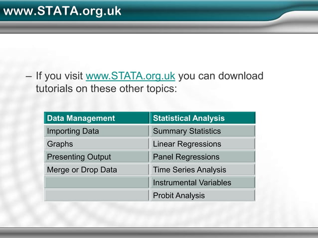 Stata Summary Statistics Pptx Technology And Computing
