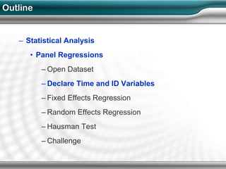 STATA - Panel Regressions | PPTX