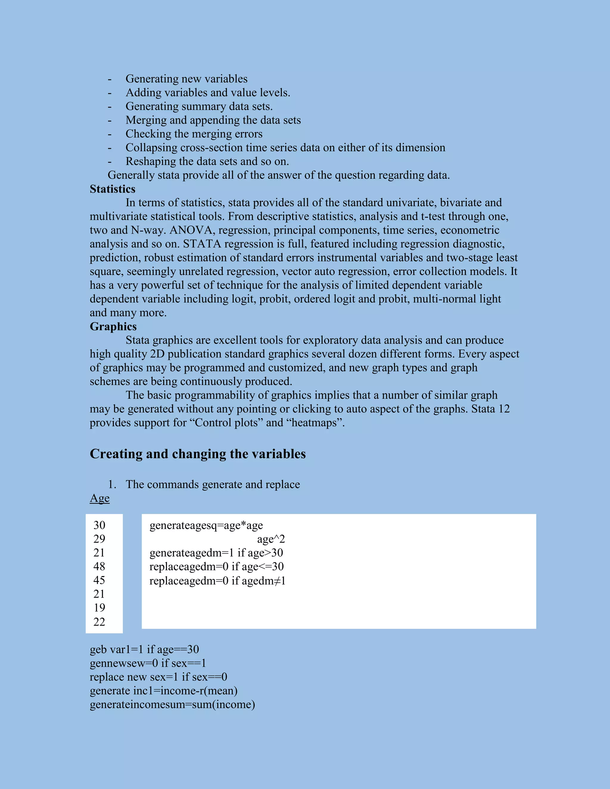 Stata claass lecture | DOCX