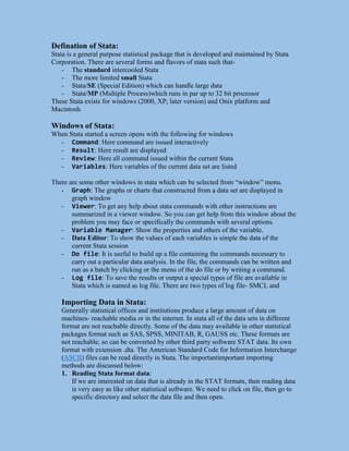 Stata claass lecture | DOCX