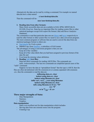 Stata claass lecture | DOCX