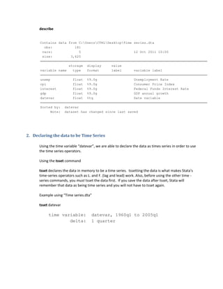 Stata time-series-fall-2011 | PDF