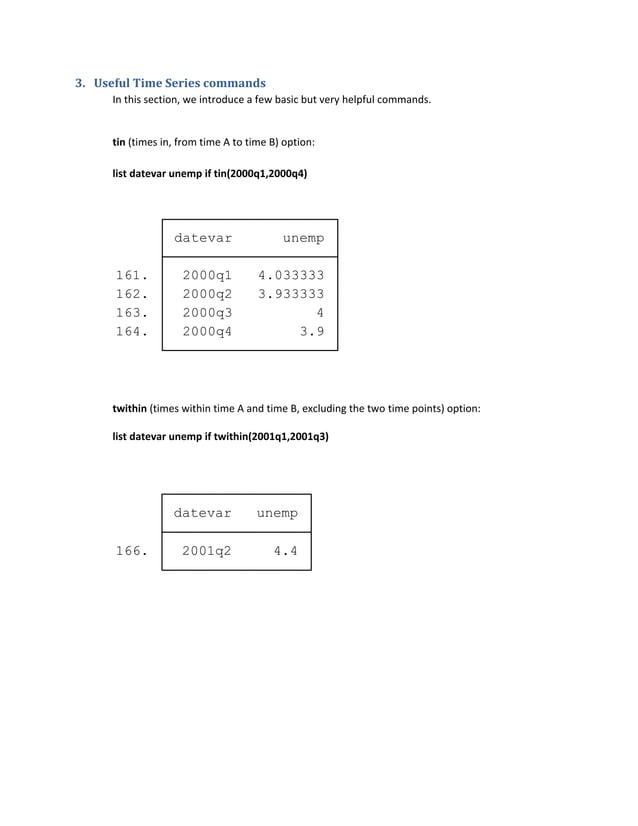 Stata time-series-fall-2011 | PDF