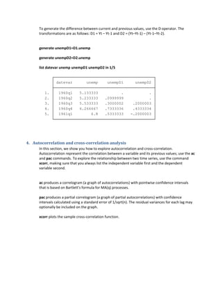 Stata time-series-fall-2011 | PDF