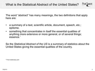 Statistical Abstract of the United States | PPTX