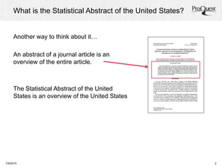 Statistical Abstract of the United States | PPTX