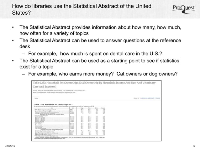 Statistical Abstract of the United States | PPT