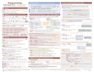 Stata Programming Cheat Sheet | PDF | Programming Languages | Computing