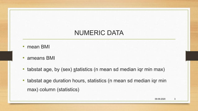 STATA - Basics of Analysis & Commands | PPTX | Computing | Technology ...