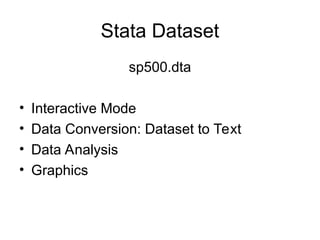 Introduction to Stata: data management and analytic techniques | PPT