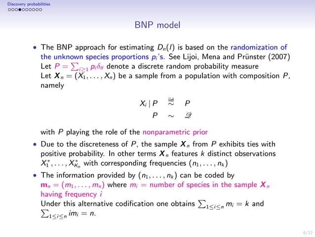 Species Sampling Models In Bayesian Nonparametrics