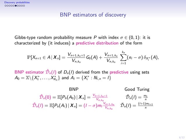 Species Sampling Models In Bayesian Nonparametrics