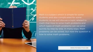 Top 3 Tips on How to Solve Math Problems | PPT
