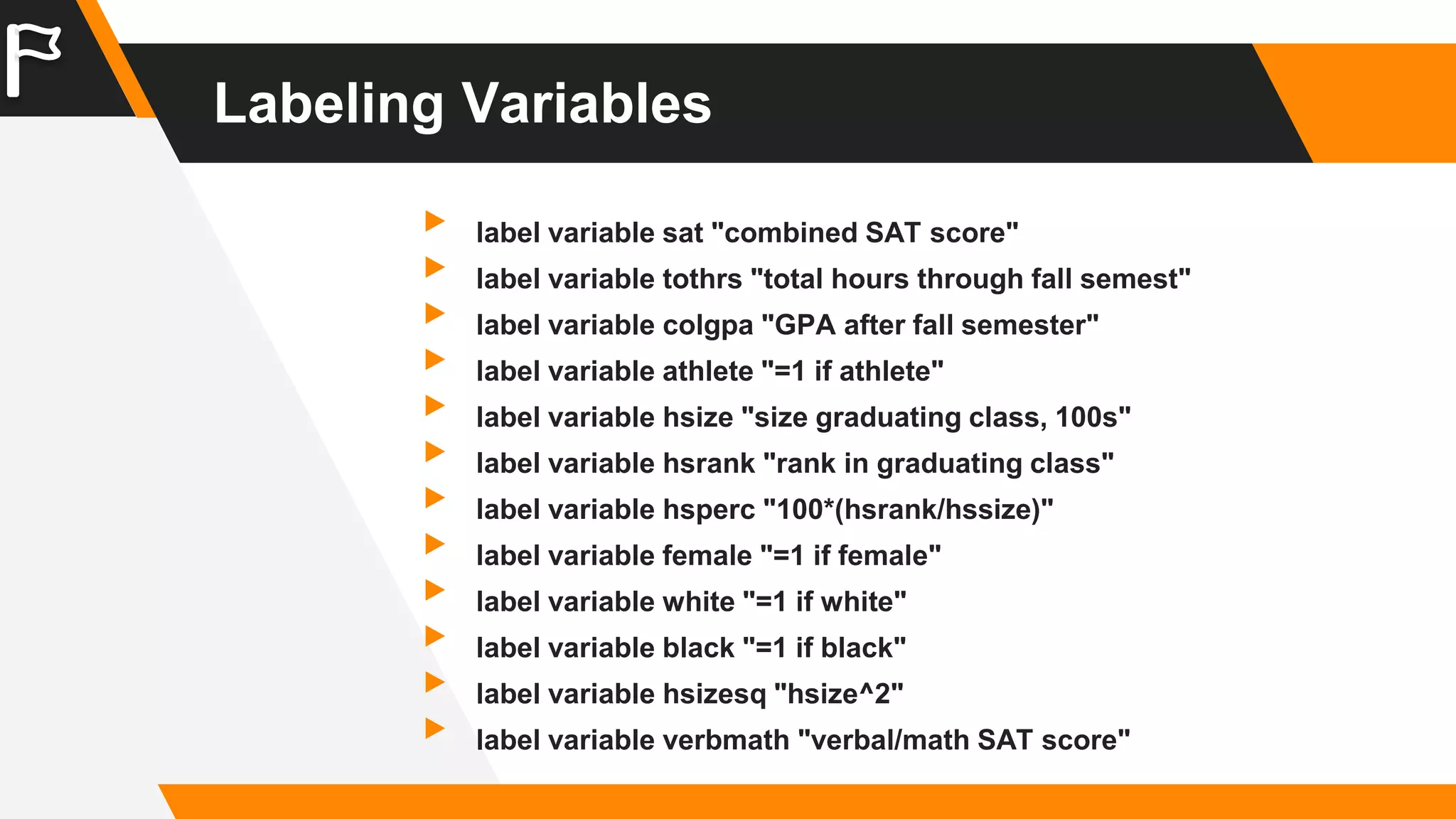 Analysis with Stata Example Dataset | PPTX
