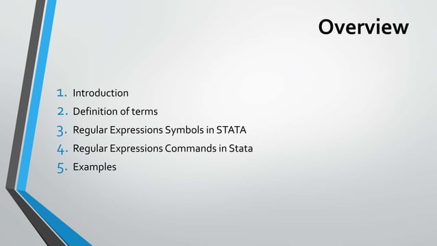 Regular Expressions in Stata | PPT