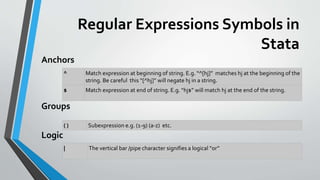 Regular Expressions in Stata | PPTX