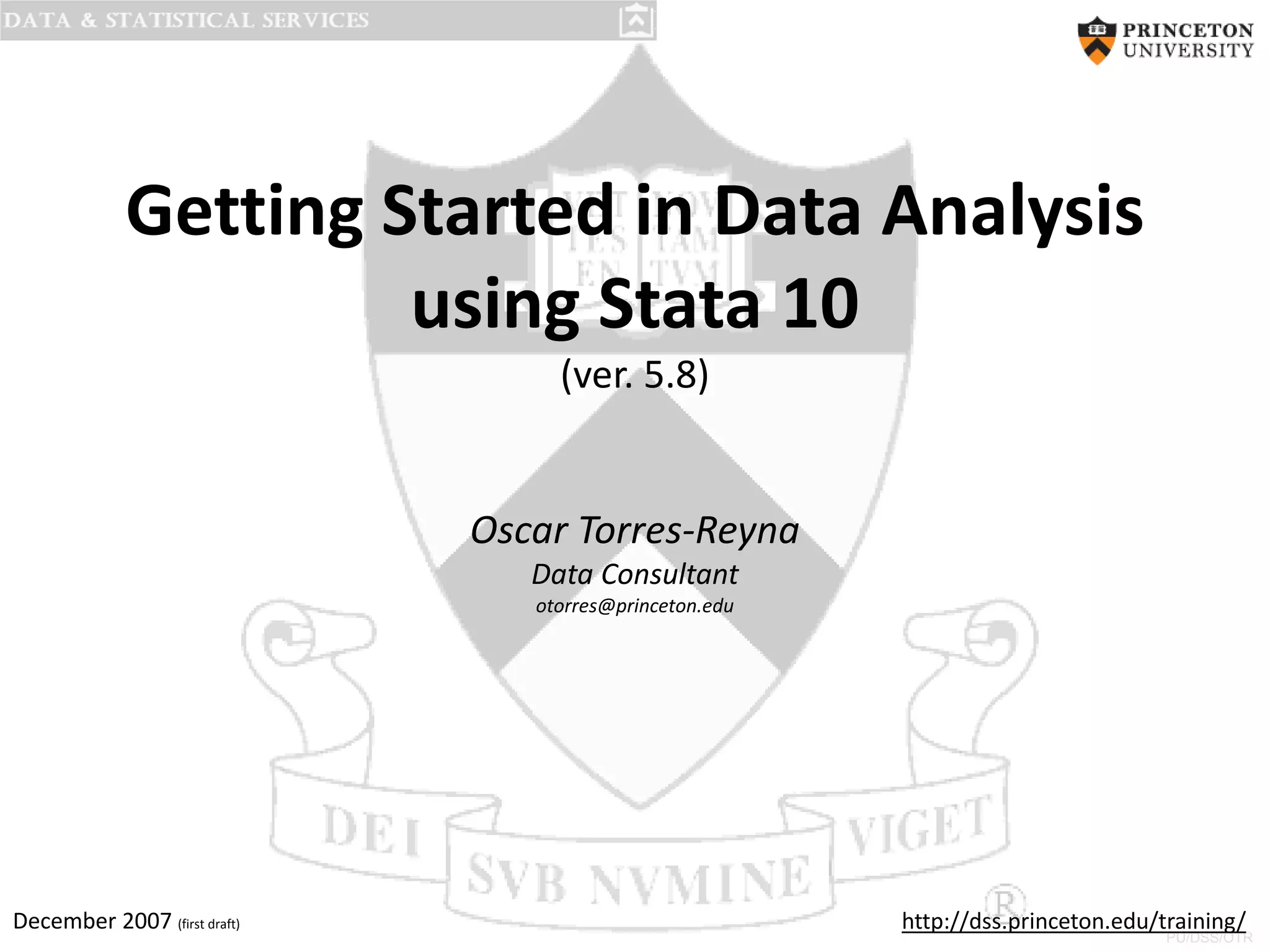 Stata tutorial university of princeton | PDF