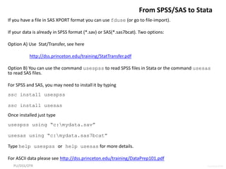 Stata tutorial university of princeton | PDF