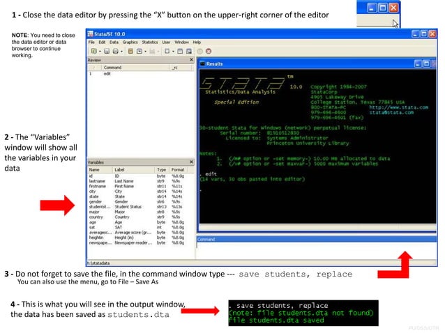Stata tutorial university of princeton | PDF | Operating Systems | Computer Software and ...