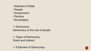 State and Democracy | PPTX