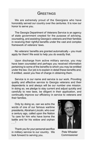 Benefits from the State of Georgia for Veterans | PDF