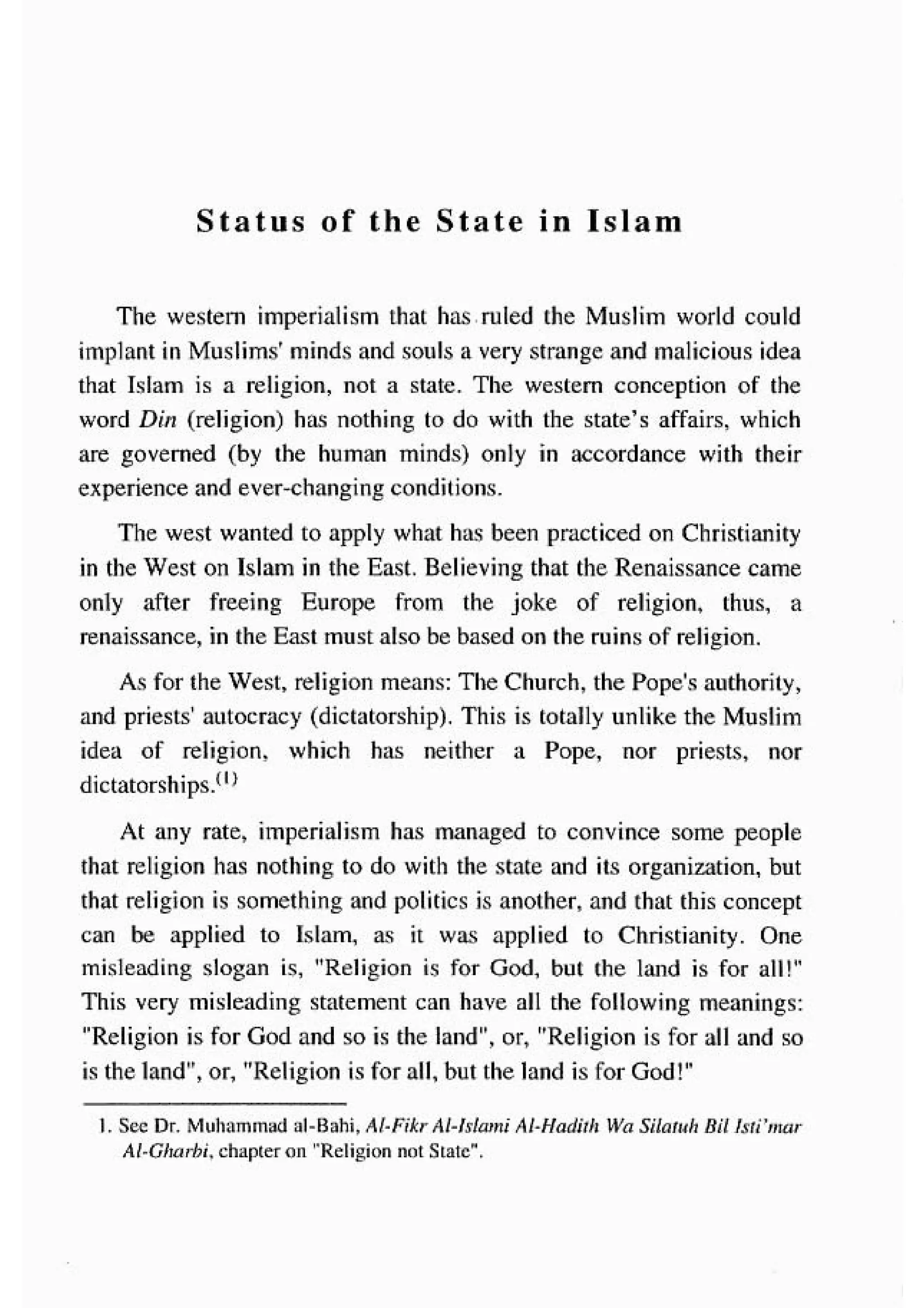 State In Islam Sheikh Yusuf Al Qaradawi | PDF | Islam | Religion & Spirituality