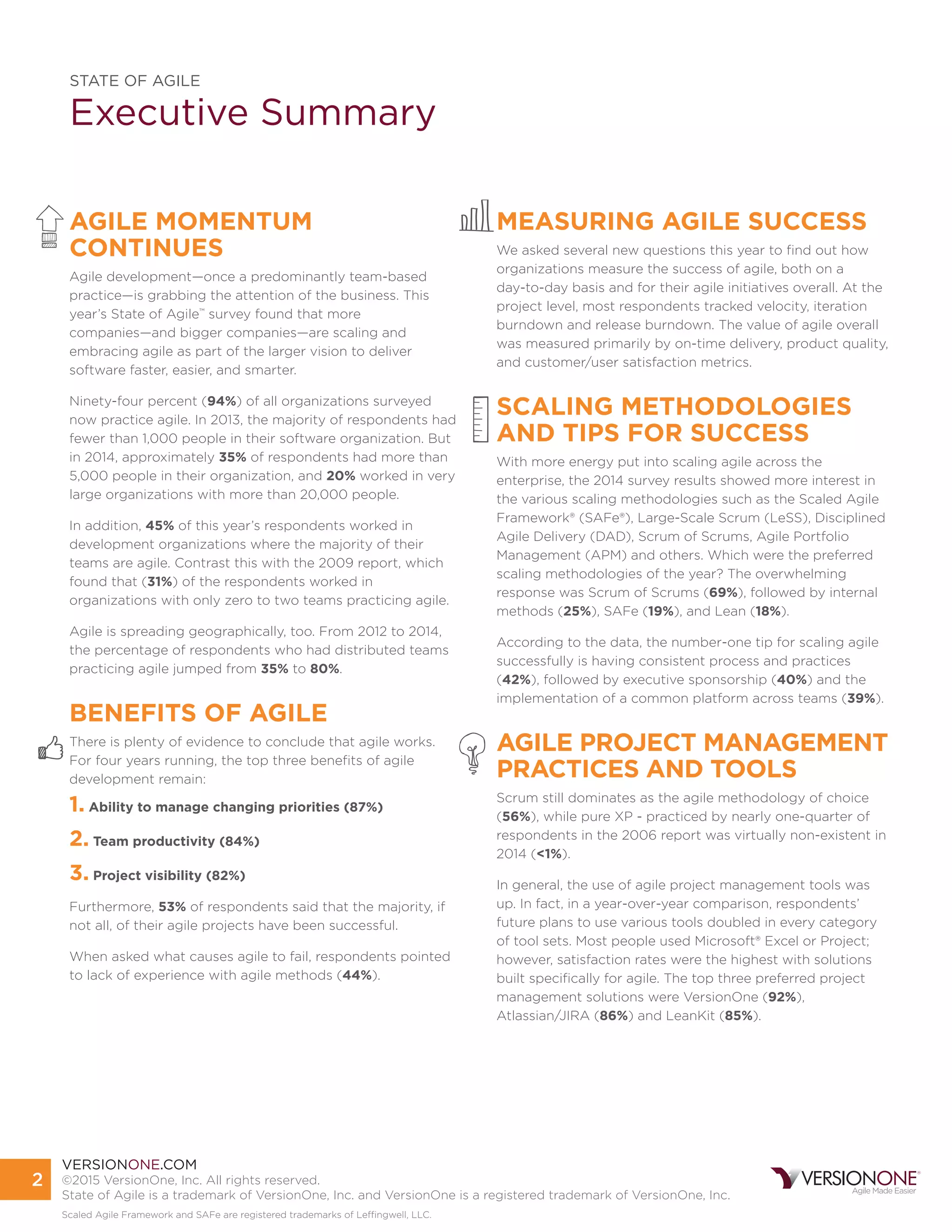 State of agile development survey 2015 | PDF
