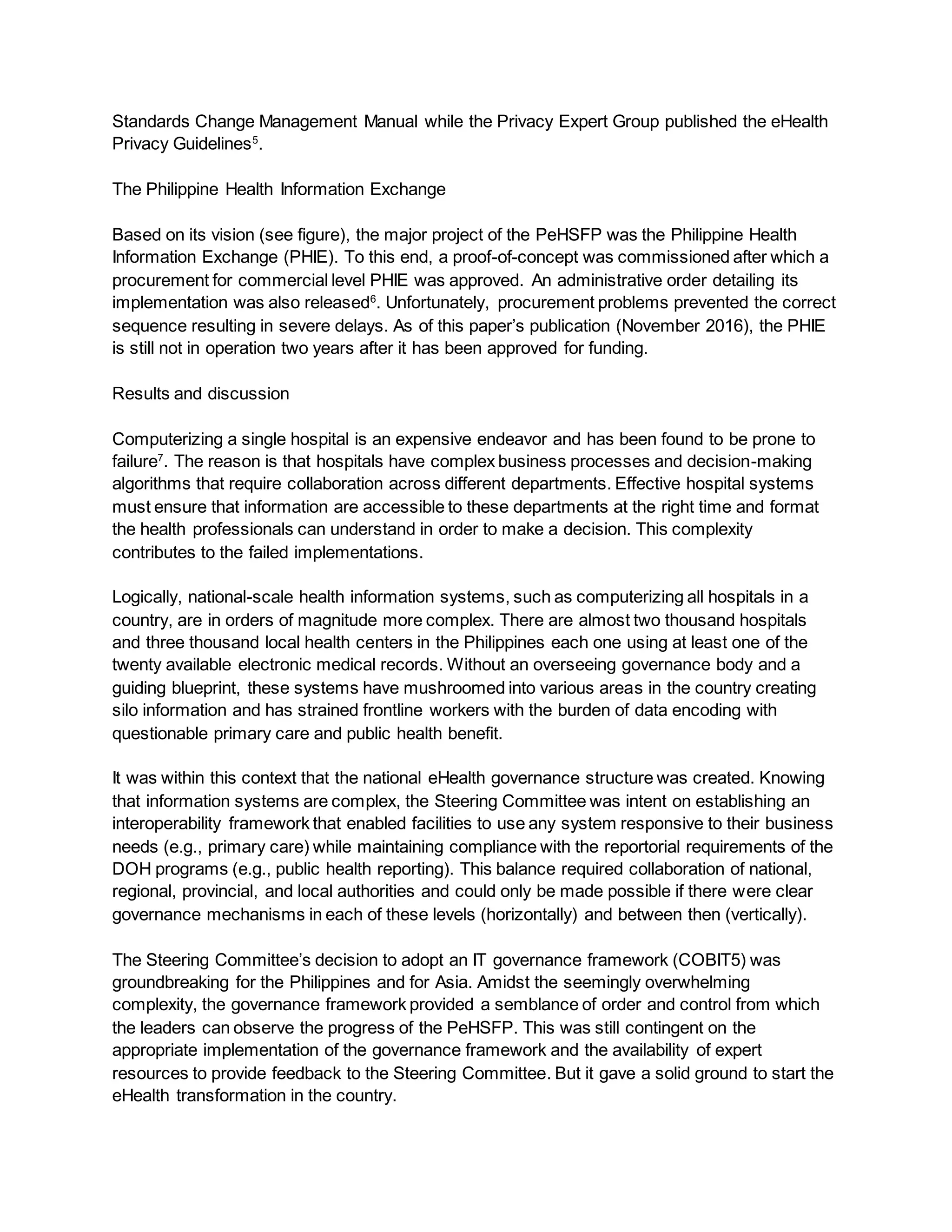 State of-the-Art of eHealth Governance in the Philippines | DOCX