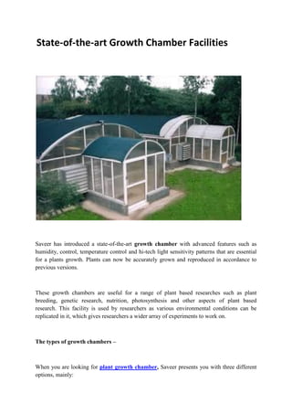 State of-the-art growth chamber facilities | PDF