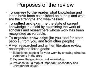 Preparing and Writing a State-of-the-Art Review | PPT