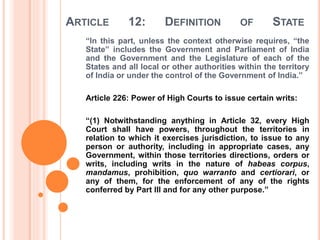 Article 12: State (Definition of State) | PPTX