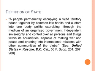 Article 12: State (Definition of State) | PPTX