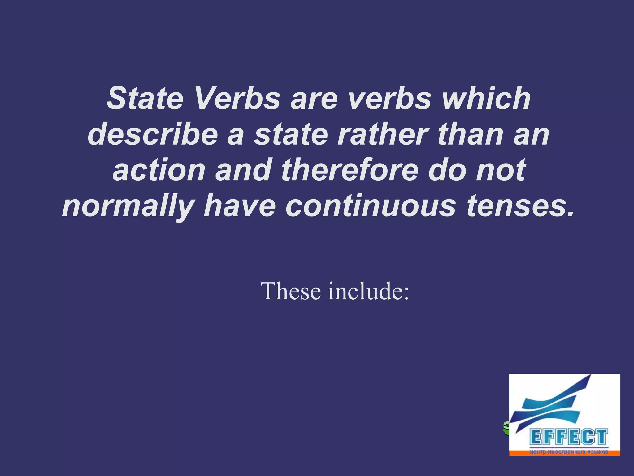 State and action verbs | PPTX
