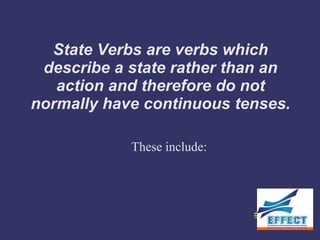 State and action verbs | PPTX