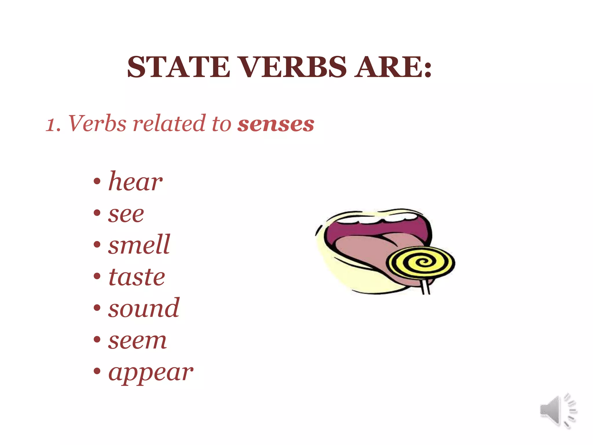 State and action verbs. | PPTX