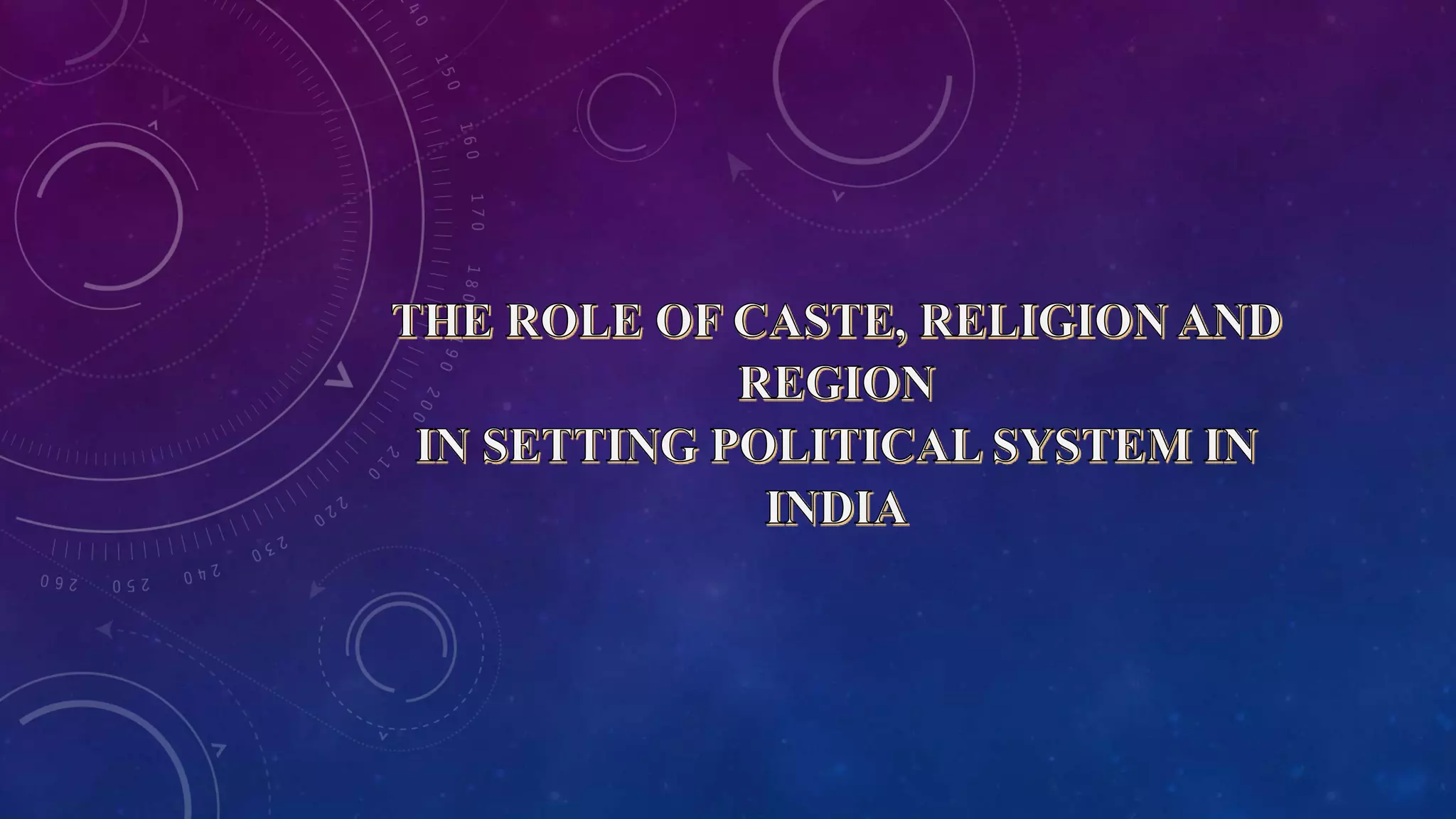 CASTE,RELIGION AND REGION IN SETTING UP POLITICAL SYSTEM IN INDIA | PPTX