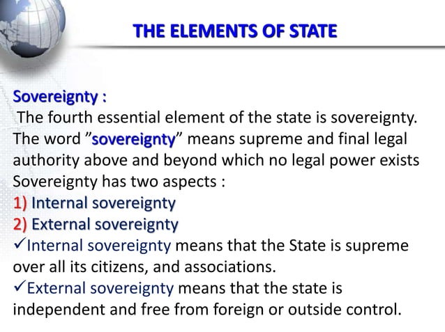 State and its elements | PPT | Political Issues & policy | Politics