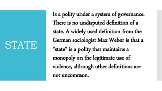 State and Nation and Forms of Govt | PPT