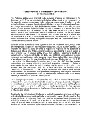 State and society in the process of democratization | DOCX