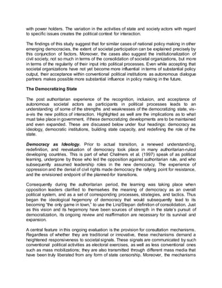 State and society in the process of democratization | DOCX